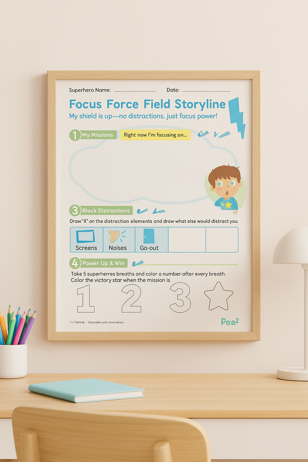 Focus Force Field – Kids’ Printable Focus Booster – PeaZ